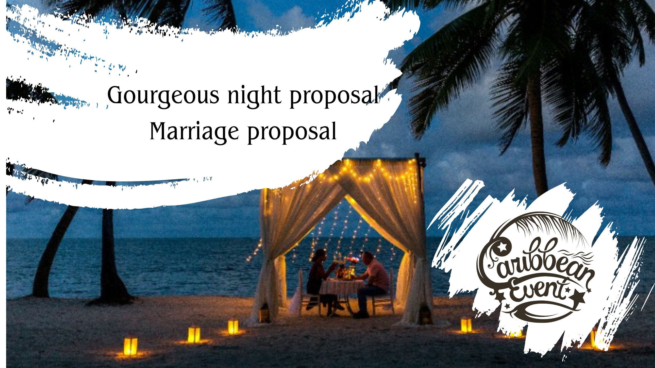 Proposal on a private beach (Punta Cana) - Gorgeous Night Arch